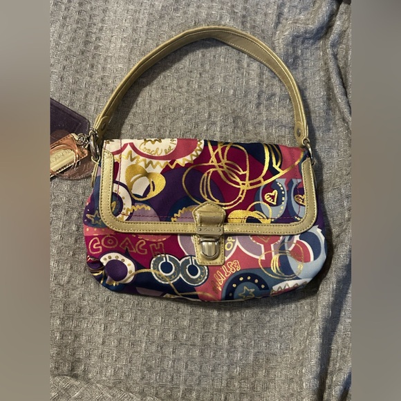 Coach | Bags | Coach Poppy Collection Baquette Purse Bag In Bright Pink ...